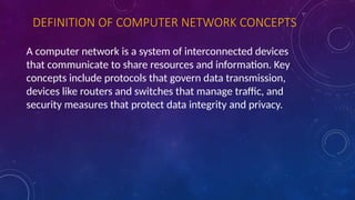 "Fundamentals of Computer Networks & Concepts" | PPTX