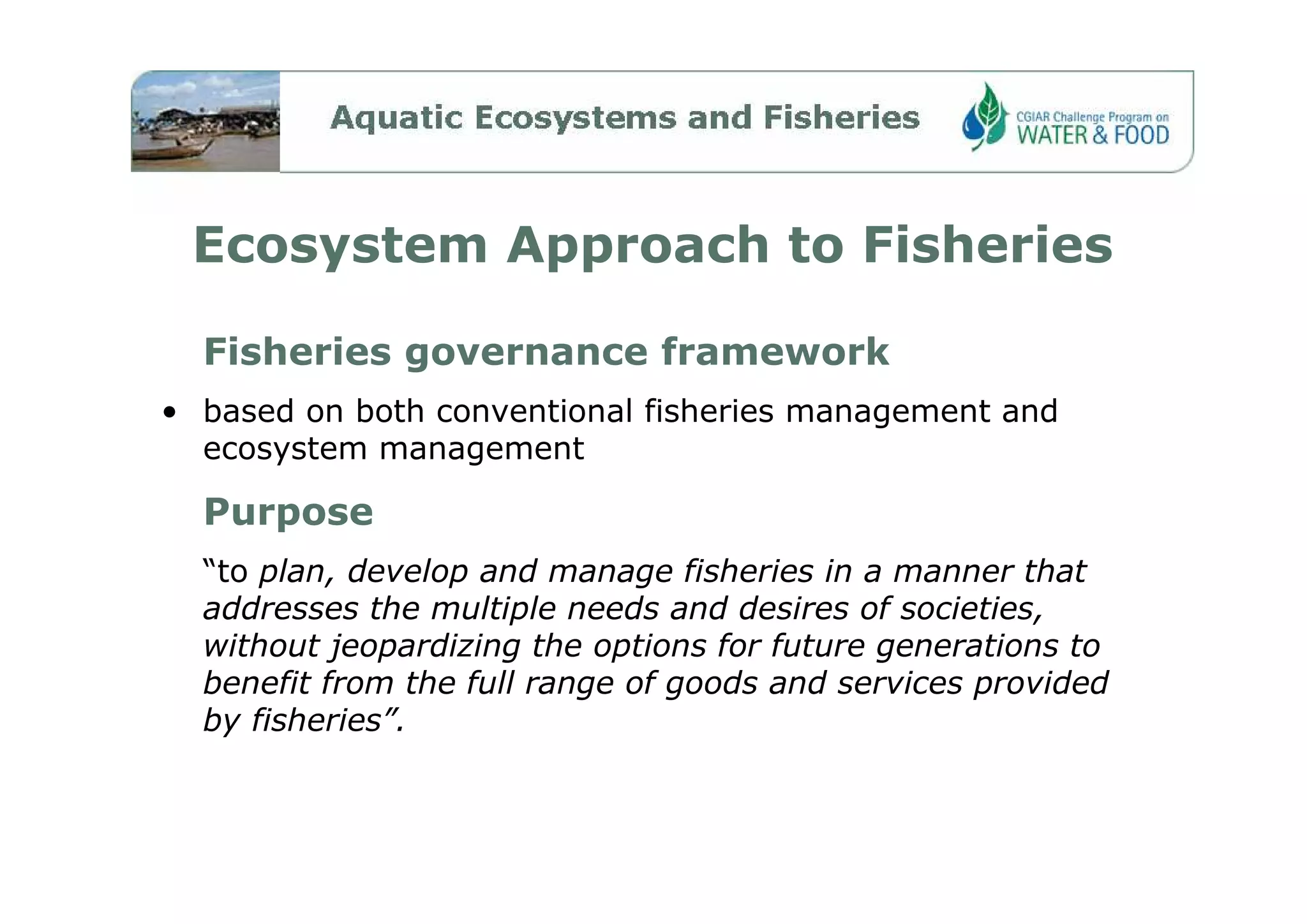 Fisheries in an agro-ecosystems approach | PDF | Agriculture | Industries