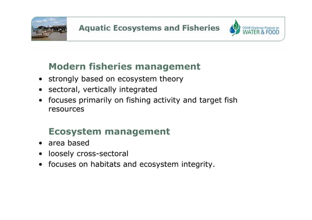 Fisheries in an agro-ecosystems approach | PDF | Agriculture | Industries