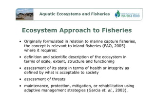 Fisheries in an agro-ecosystems approach | PDF