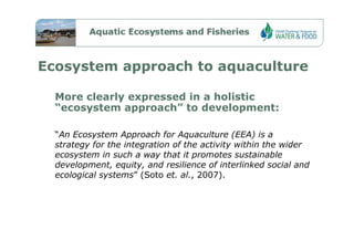 Fisheries in an agro-ecosystems approach | PDF | Agriculture | Industries