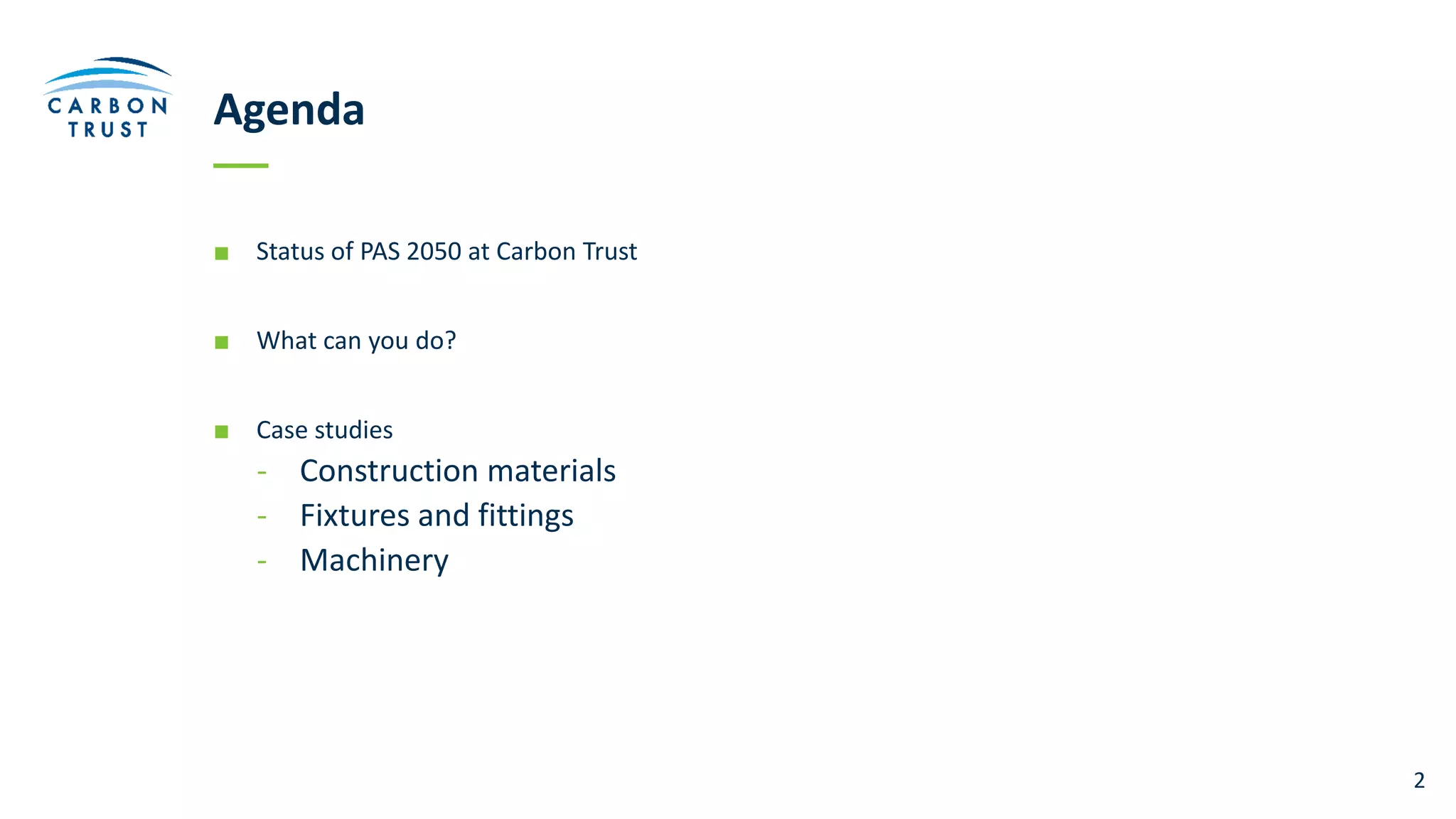 British Standards for Carbon Management- including PAS 2080 – The world ...