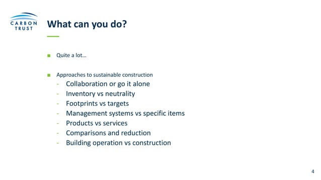 British Standards for Carbon Management- including PAS 2080 – The world ...