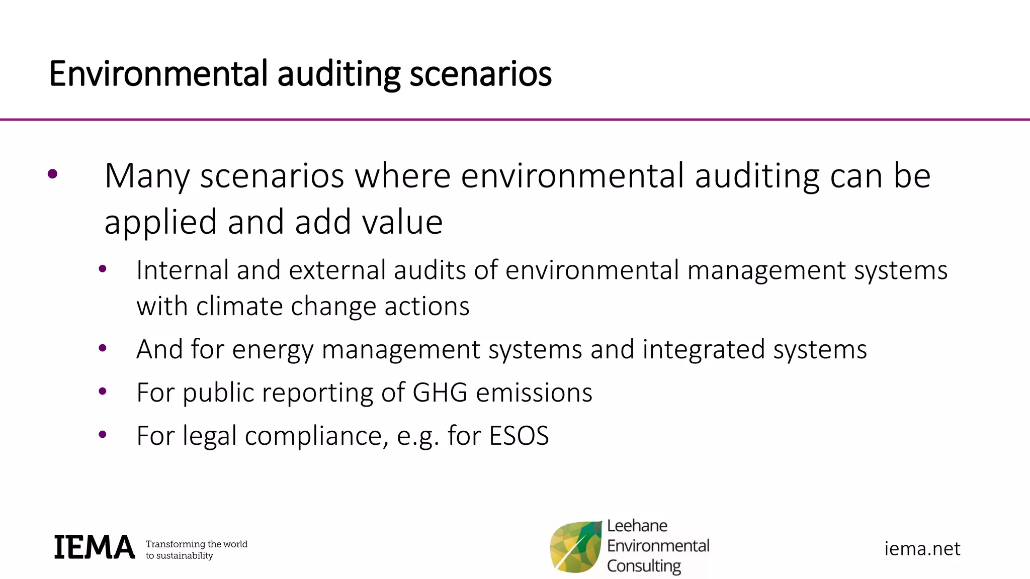 Environmental Management Systems & Auditing for climate change action ...