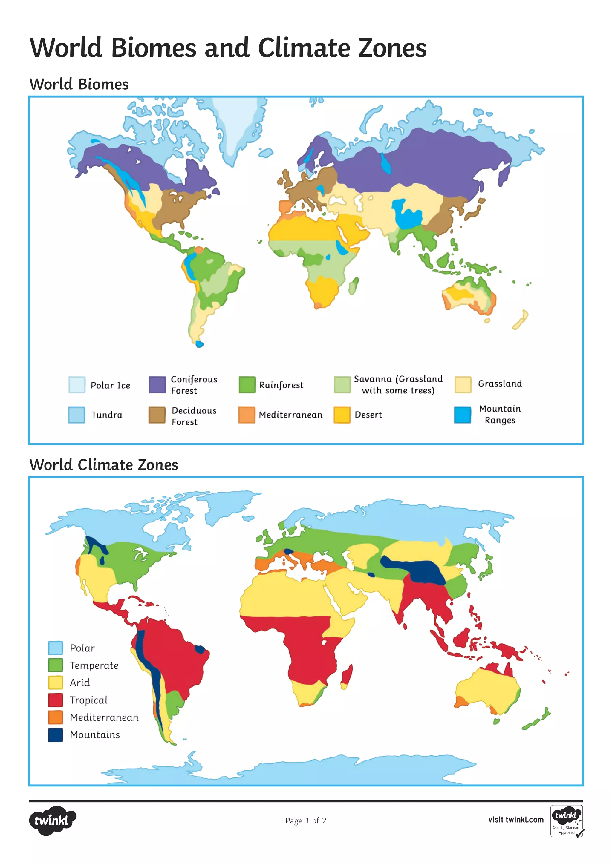 world-biomes-and-climate-zones-activity-sheet | PDF