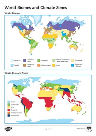 world-biomes-and-climate-zones-activity-sheet | PDF