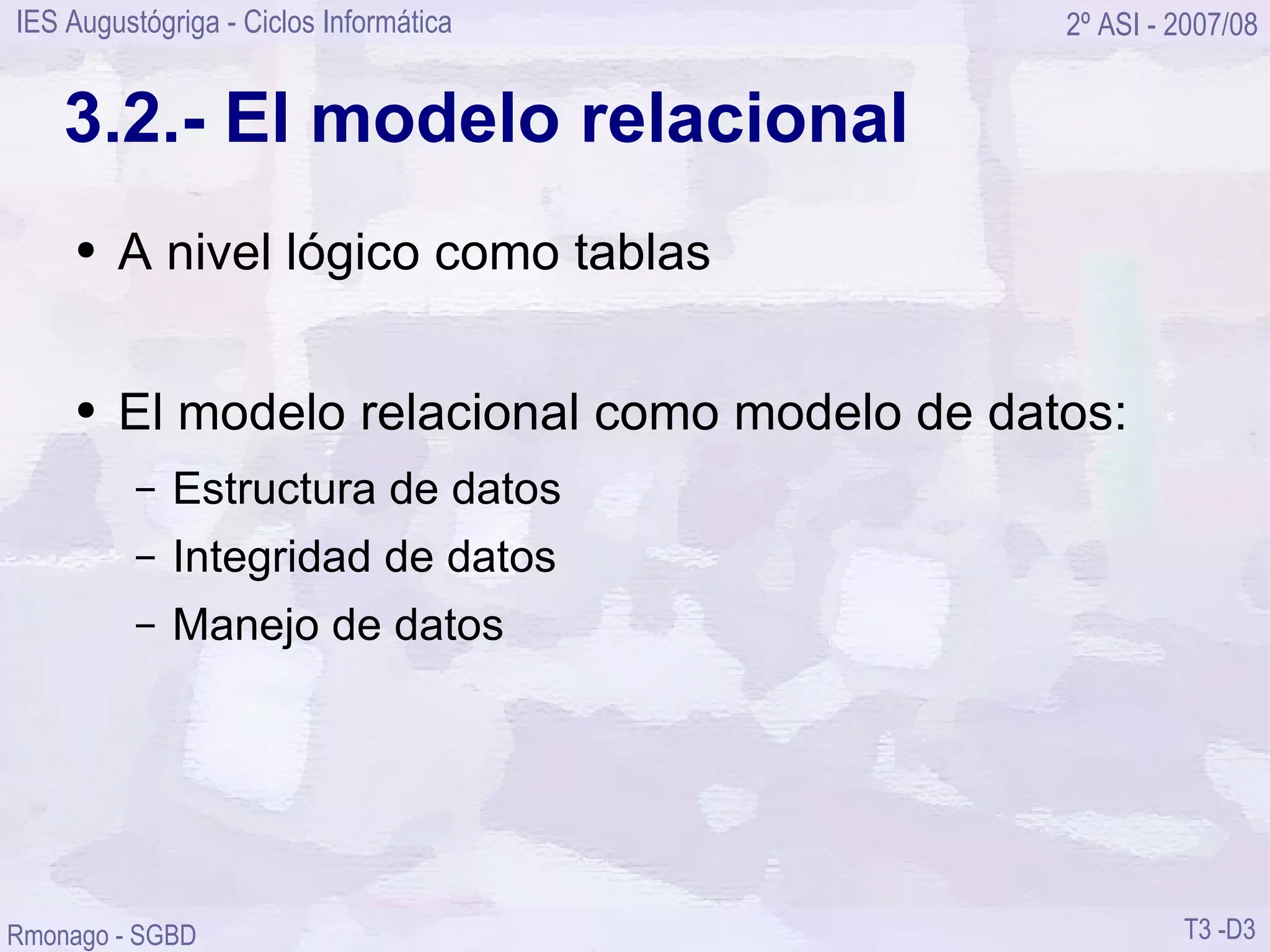 T3 Modelo de Datos Relacional | PPT