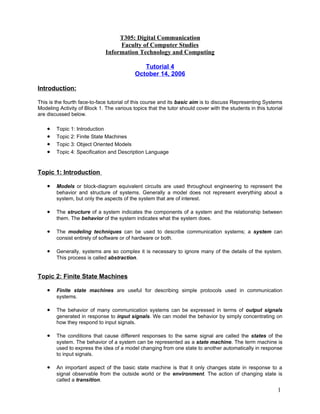 T305 tutorial 4 | DOC | Programming Languages | Computing