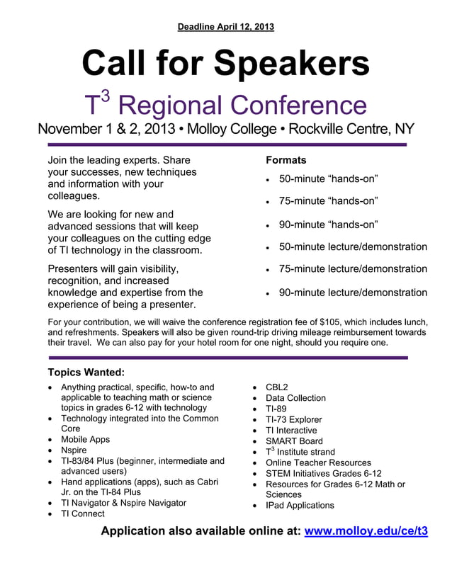 T3 2013 speaker proposal form 2 page | PDF