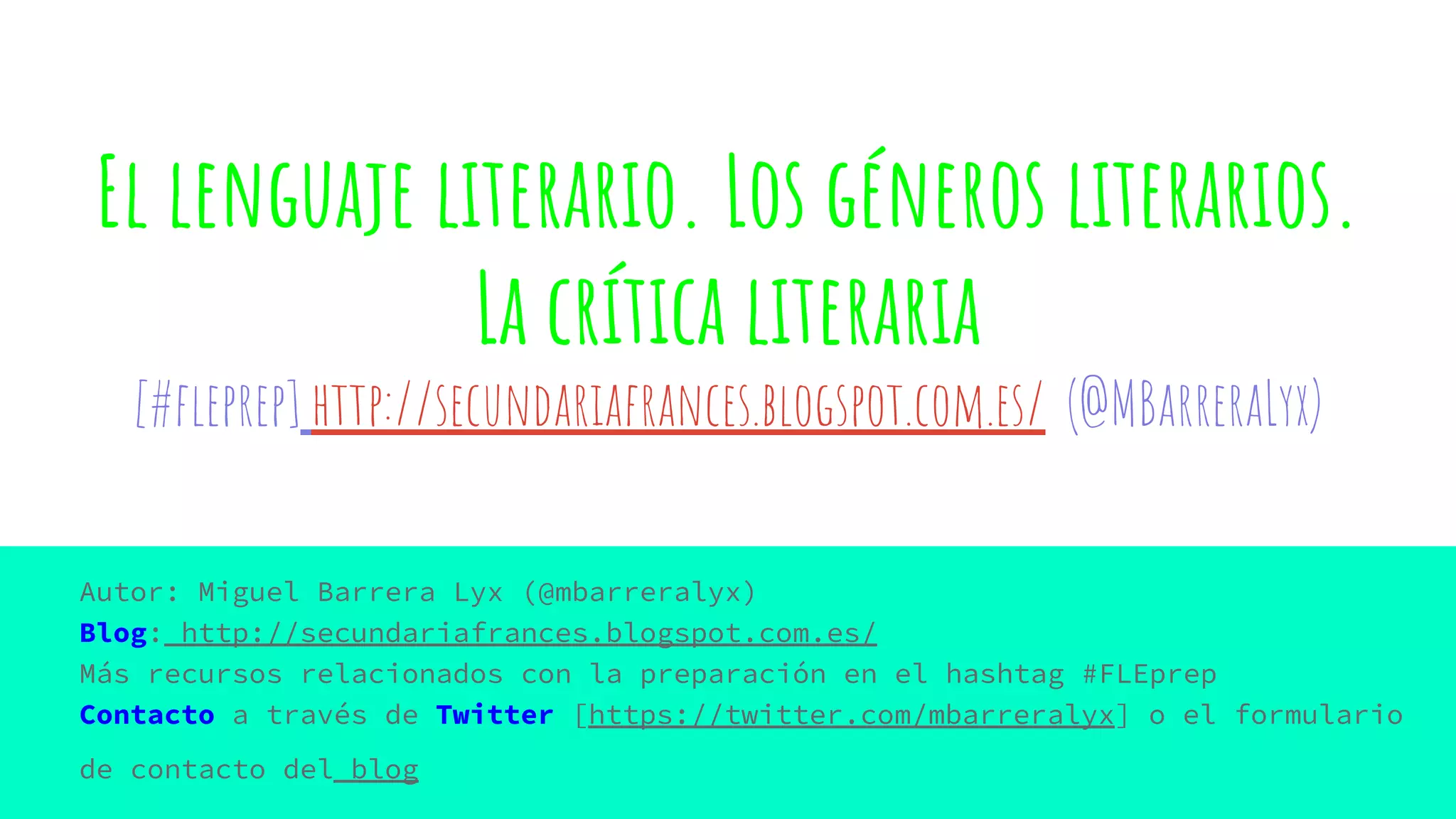 Tema 36: El lenguaje-literario. Los géneros literarios. La crítica ...