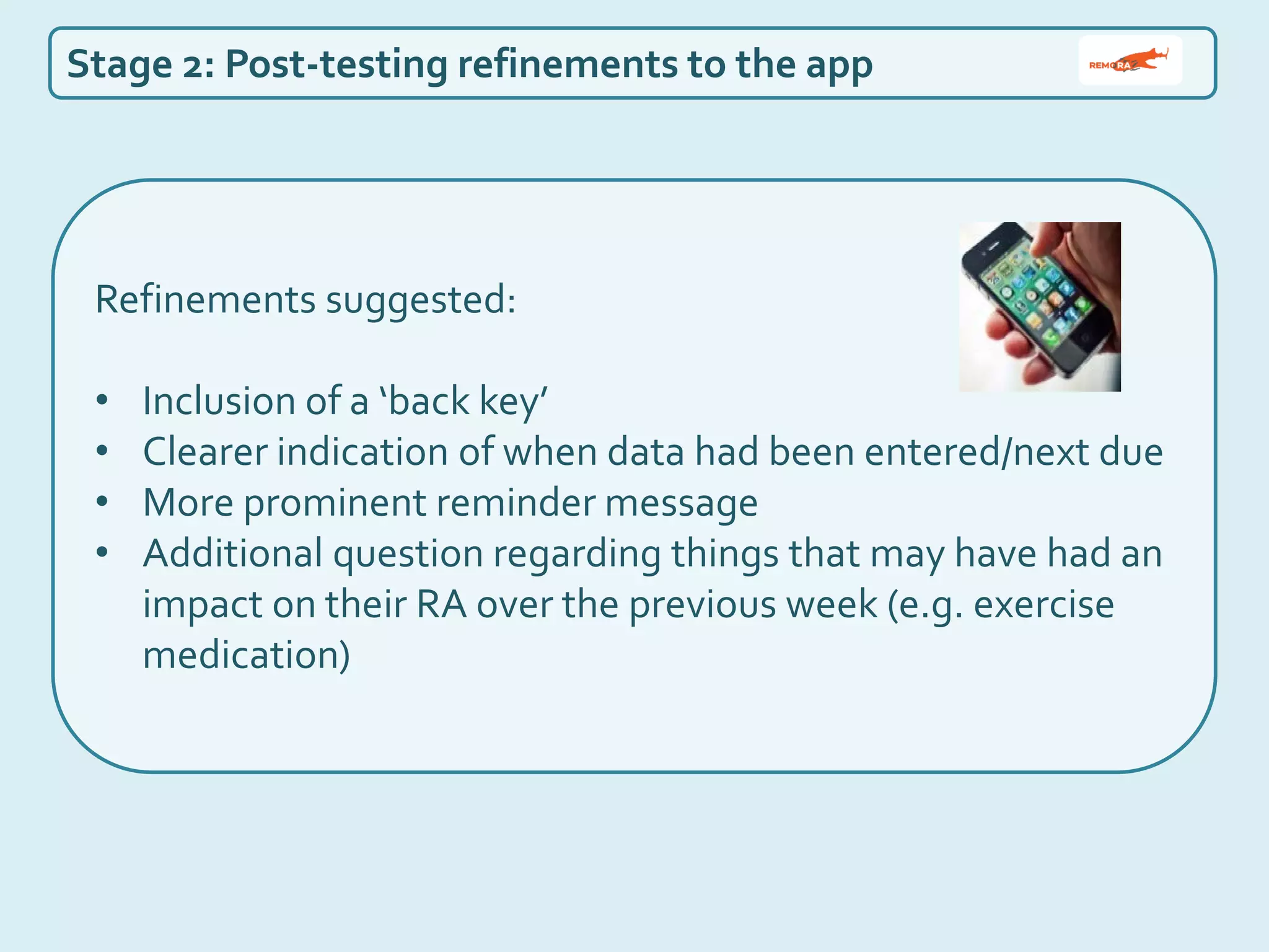 Remote Monitoring Of Rheumatoid Arthritis Using A Smartphone App Ppt