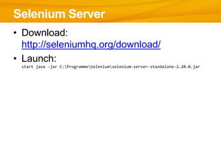 Selenium 2 for PHP(Unit) | PPT