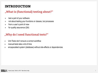 Functional tests with TYPO3 | PPT