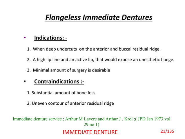 Immediate Denture | PPTX | Dental Health | Diseases and Conditions