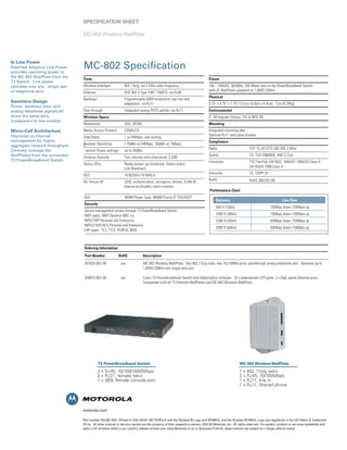 T3 mc 802-wireless_wall_plate_specsheet | PDF