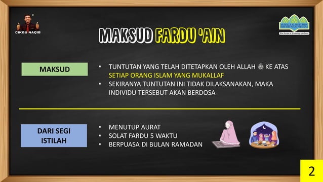 Pelajaran 15 - KONSEP FARDU 'AIN DAN FARDU KIFAYAH (Tingkatan 3 KSSM) | PDF