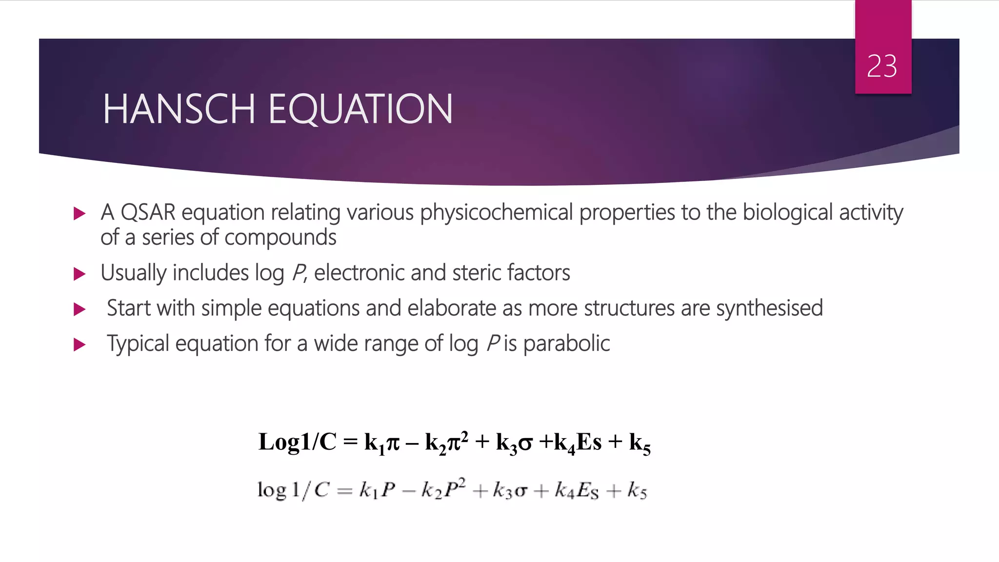 QSAR by hansch analysis | PPTX