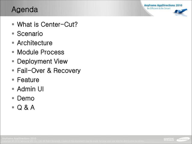 Anyframe Enterprise JAVA Center-cut Framework | PPT
