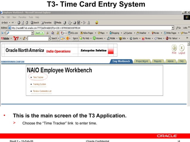 T3 Training Tool PPT Time Card Entry.... | PPT