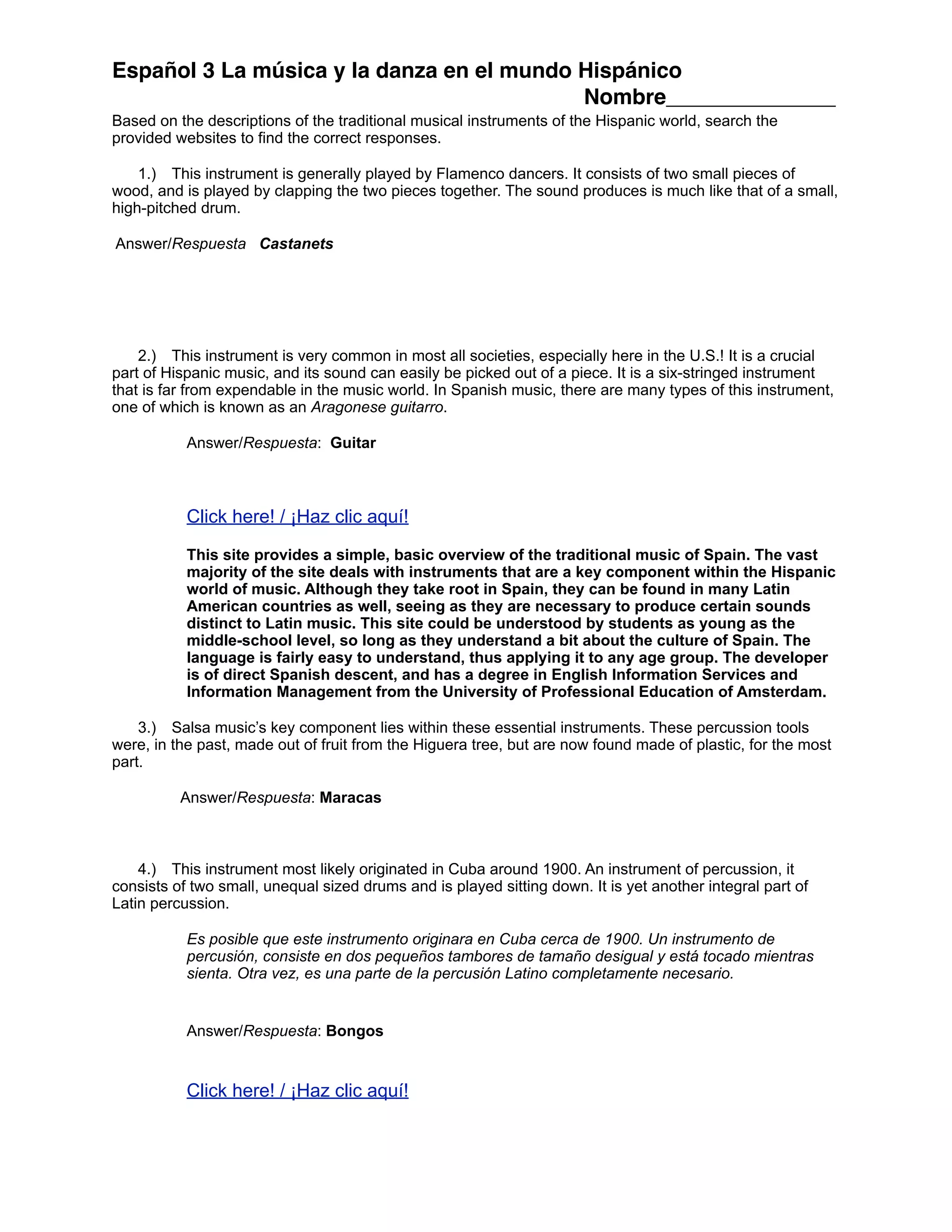 T4.2 music/dance webquest | PDF