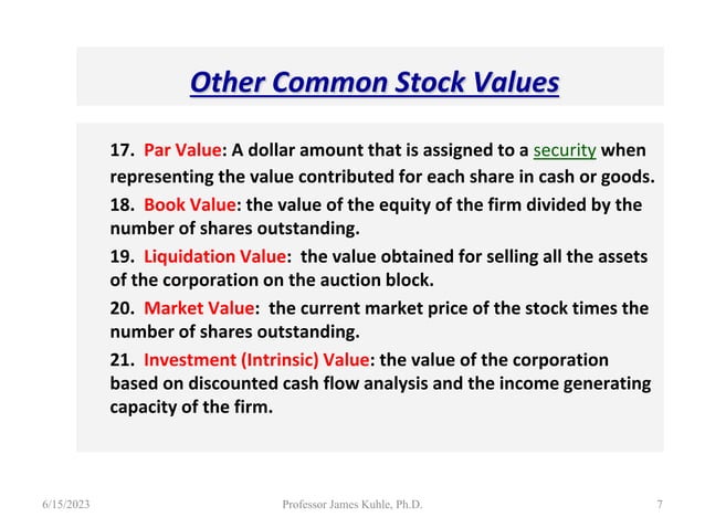 t4-common stock basics.pptx | Stocks and Bonds | Personal Investing