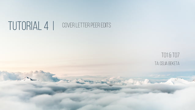 T4 - Cover Letter Peer Edits | PPT