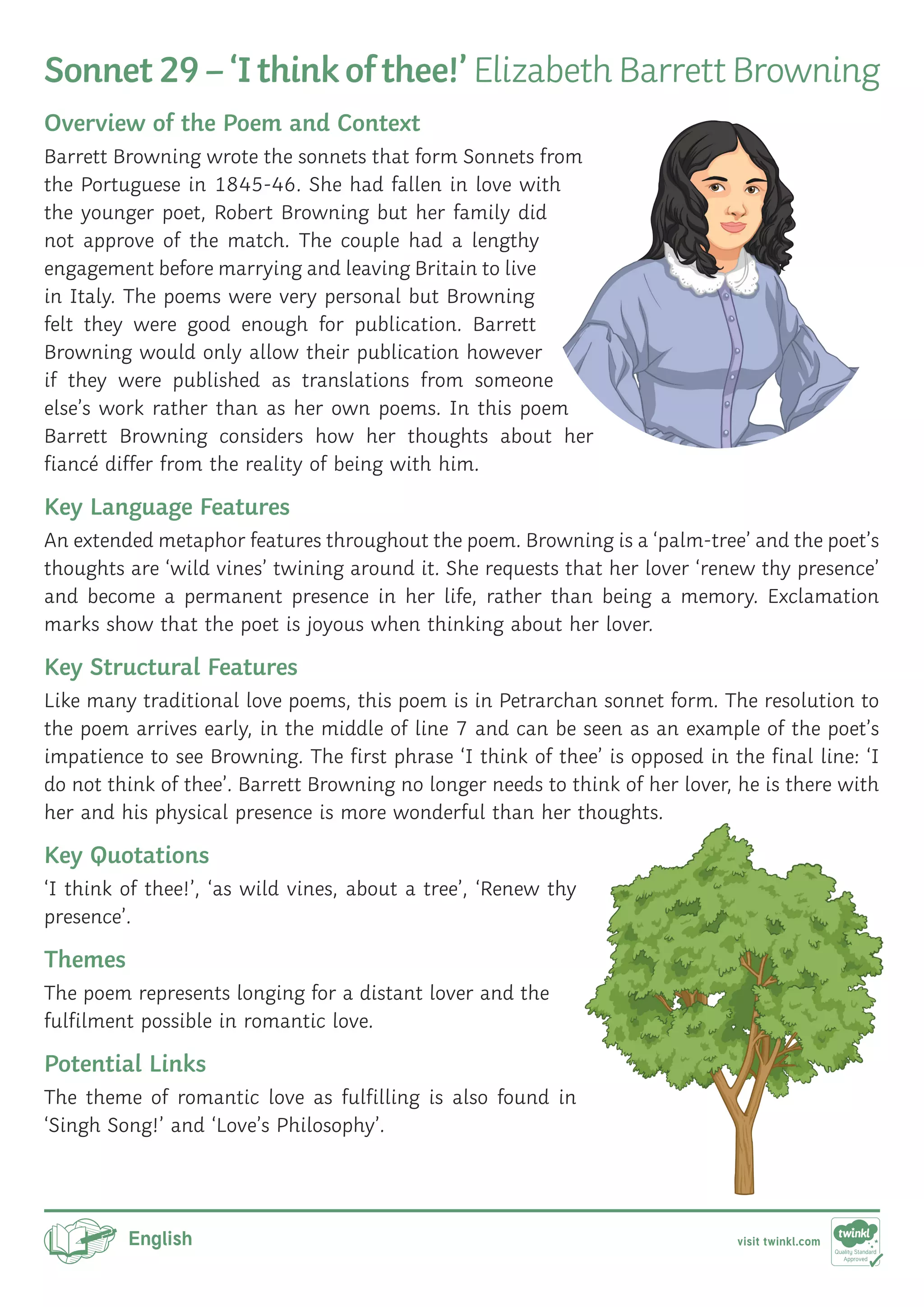 T4 e-1178-sonnet-29-by-elizabeth-barrett-browning-revision-sheets ...