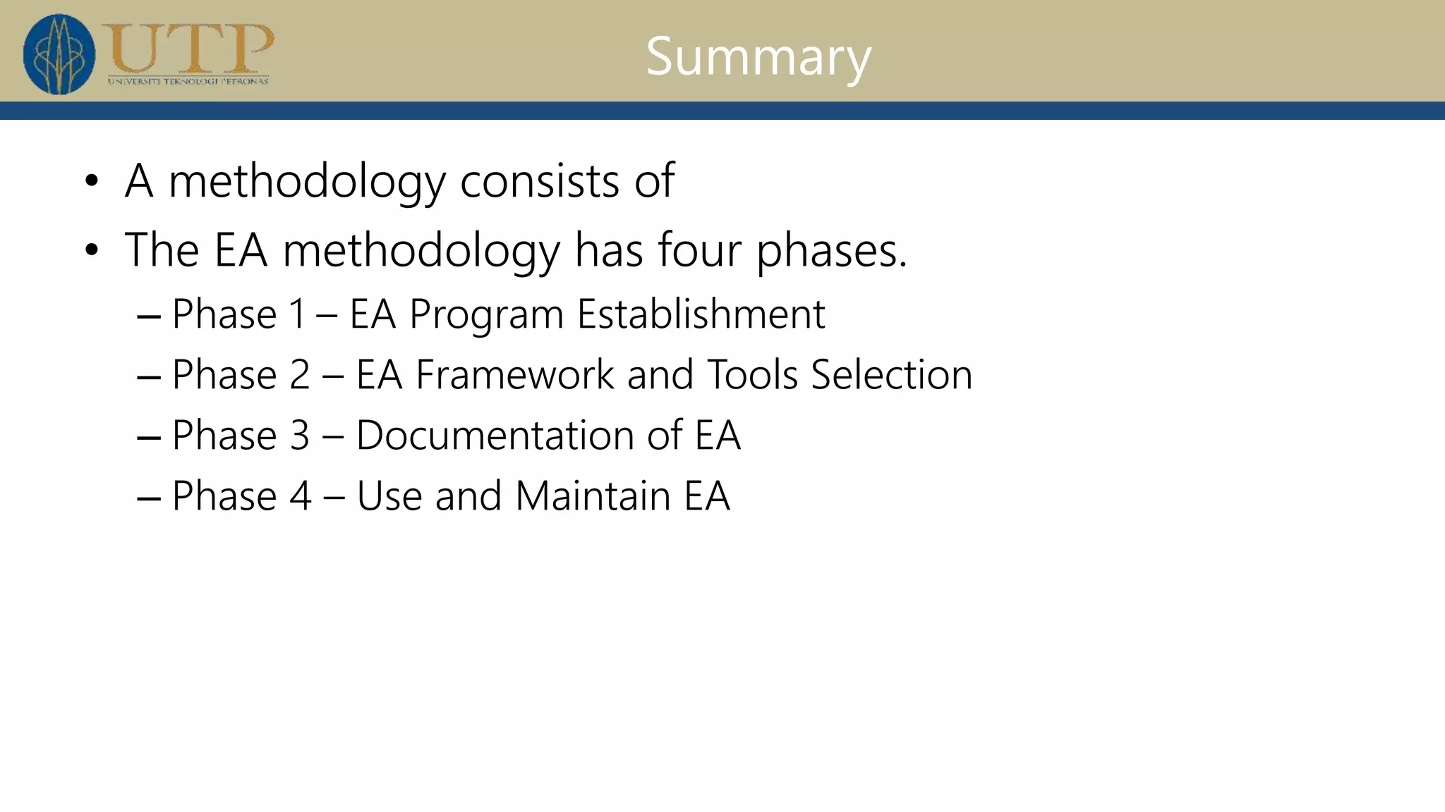 Enterprise Architecture Implementation Methodology | PPTX