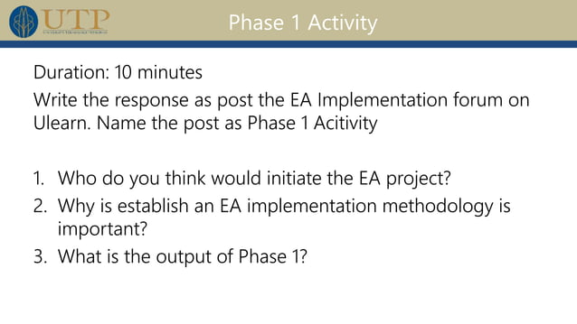 Enterprise Architecture Implementation Methodology | PPTX