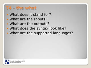 Code Generation using T4 | PPT