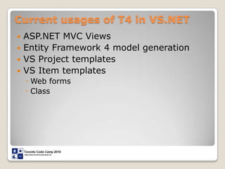 Code Generation using T4 | PPT