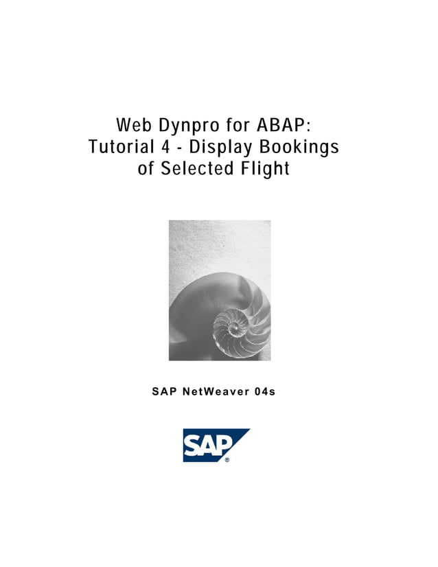 T4 web dynpro for abap - display bookings for selected flights | PDF