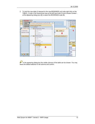 T4 web dynpro for abap - display bookings for selected flights | PDF ...