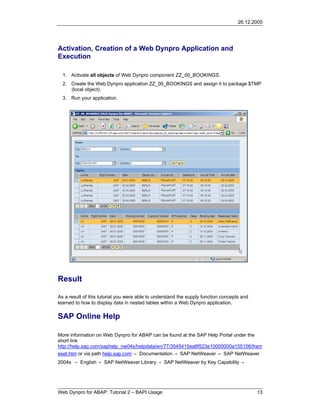 T4 web dynpro for abap - display bookings for selected flights | PDF