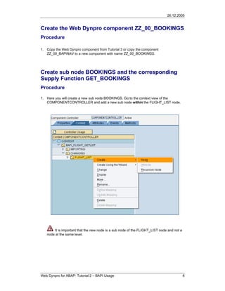 T4 web dynpro for abap - display bookings for selected flights | PDF