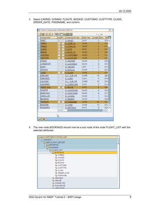 T4 web dynpro for abap - display bookings for selected flights | PDF