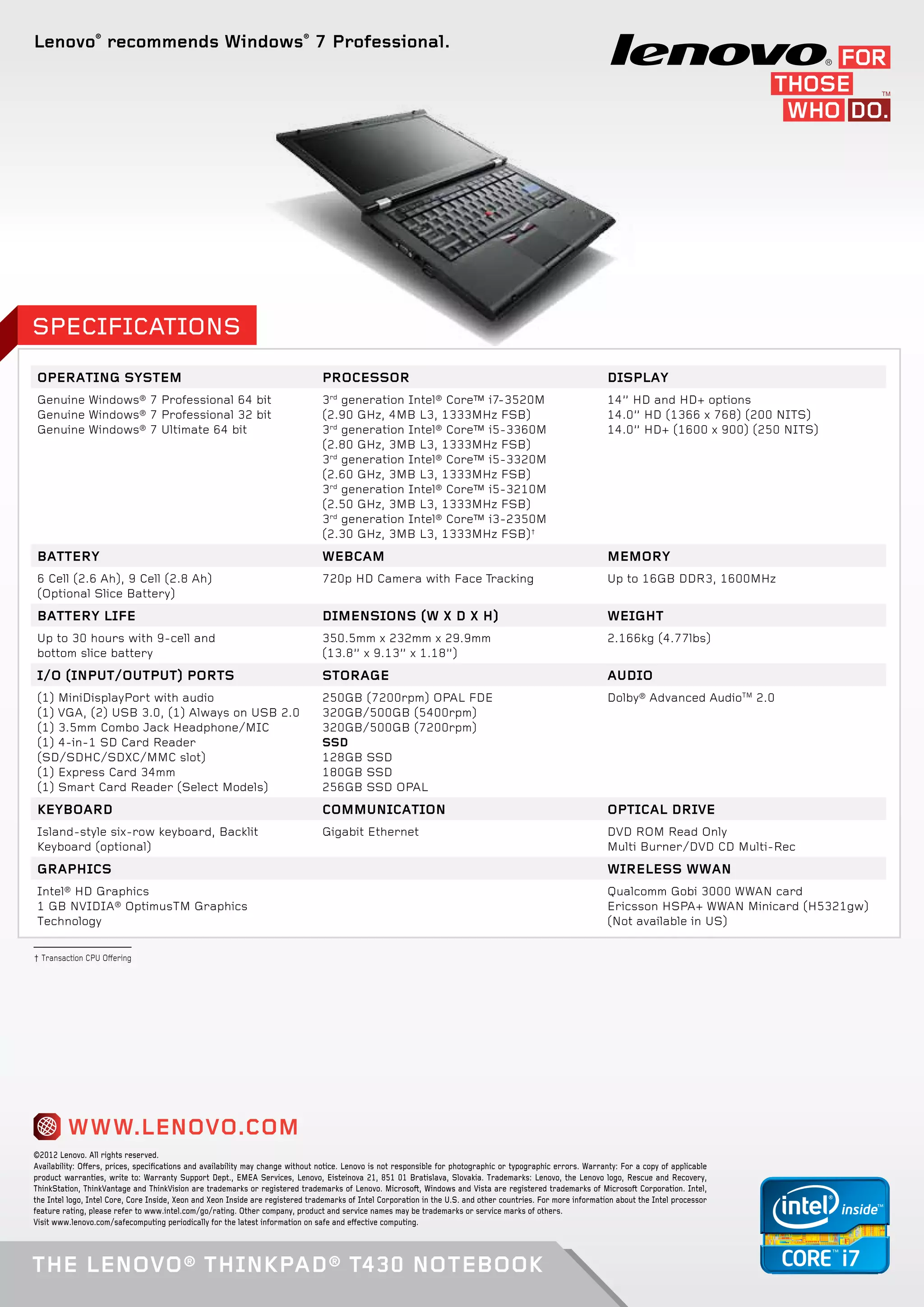 T430 brochure | PDF