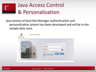TERMINALFOUR t44u 2011 - Did you know - Advanced access control and htaccess | PDF