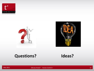 TERMINALFOUR t44u 2011 - Did you know - Advanced access control and htaccess | PDF