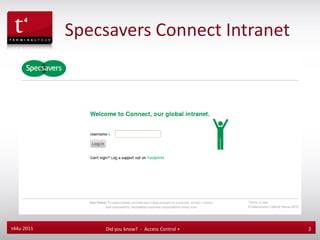 TERMINALFOUR t44u 2011 - Did you know - Advanced access control and htaccess | PDF