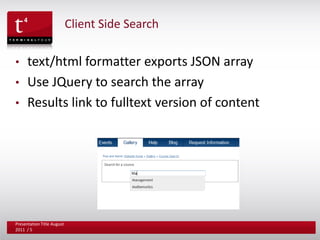 TERMINALFOUR t44u 2011 - Did you know - Website / Intranet Search | PPT