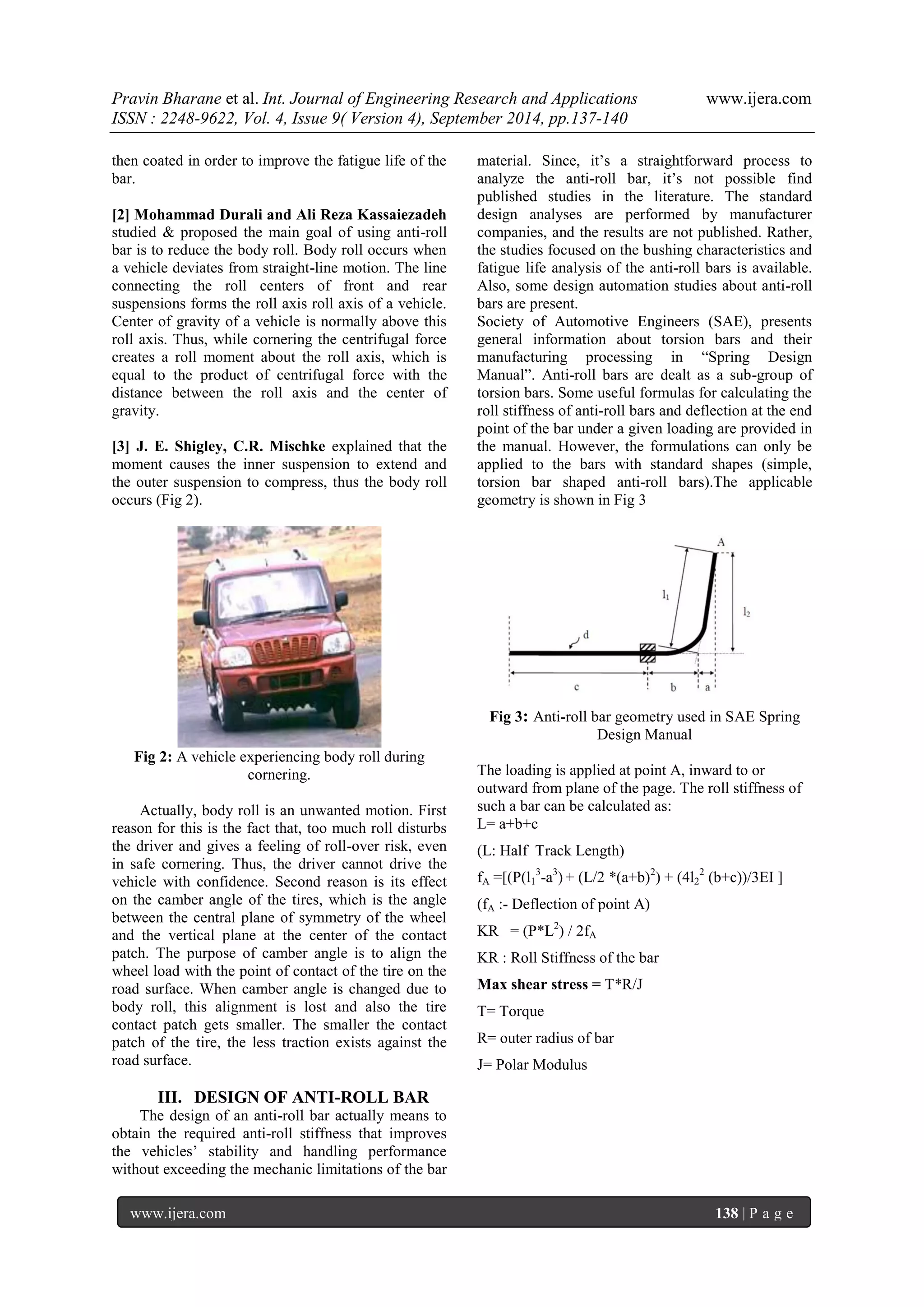 Design, Analysis and Optimization of Anti-Roll Bar | PDF