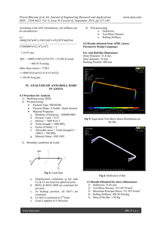 Design, Analysis and Optimization of Anti-Roll Bar | PDF