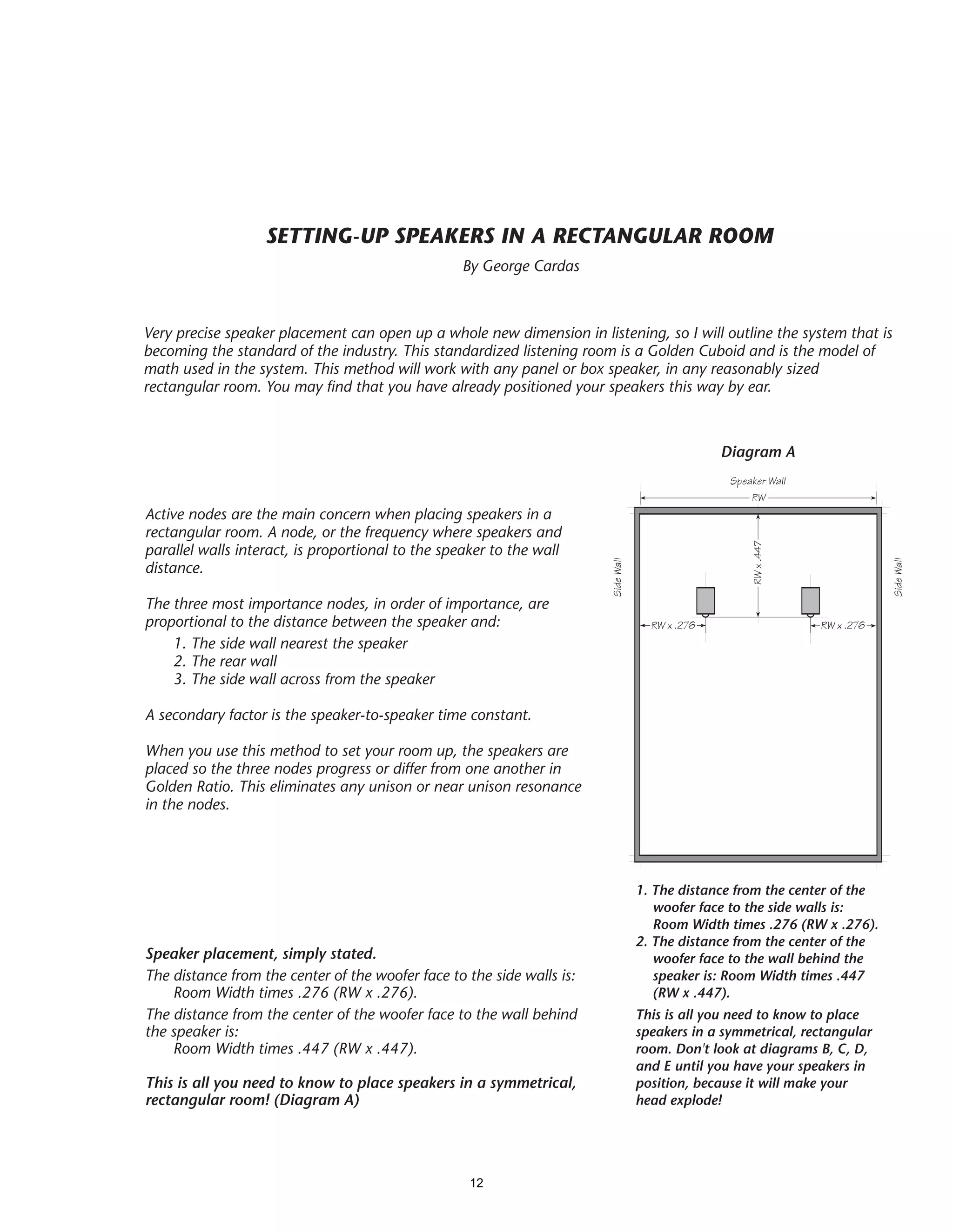 guía para ubicar parlantes (Speaker placement) | PDF