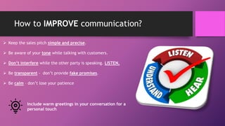 Role of EFFECTIVE COMMUNICATION IN SALES MANAGEMENT | PPTX