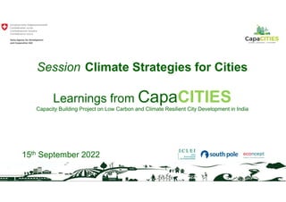 Climate Strategies for Indian Cities: Insights from CapaCITIES Project ...