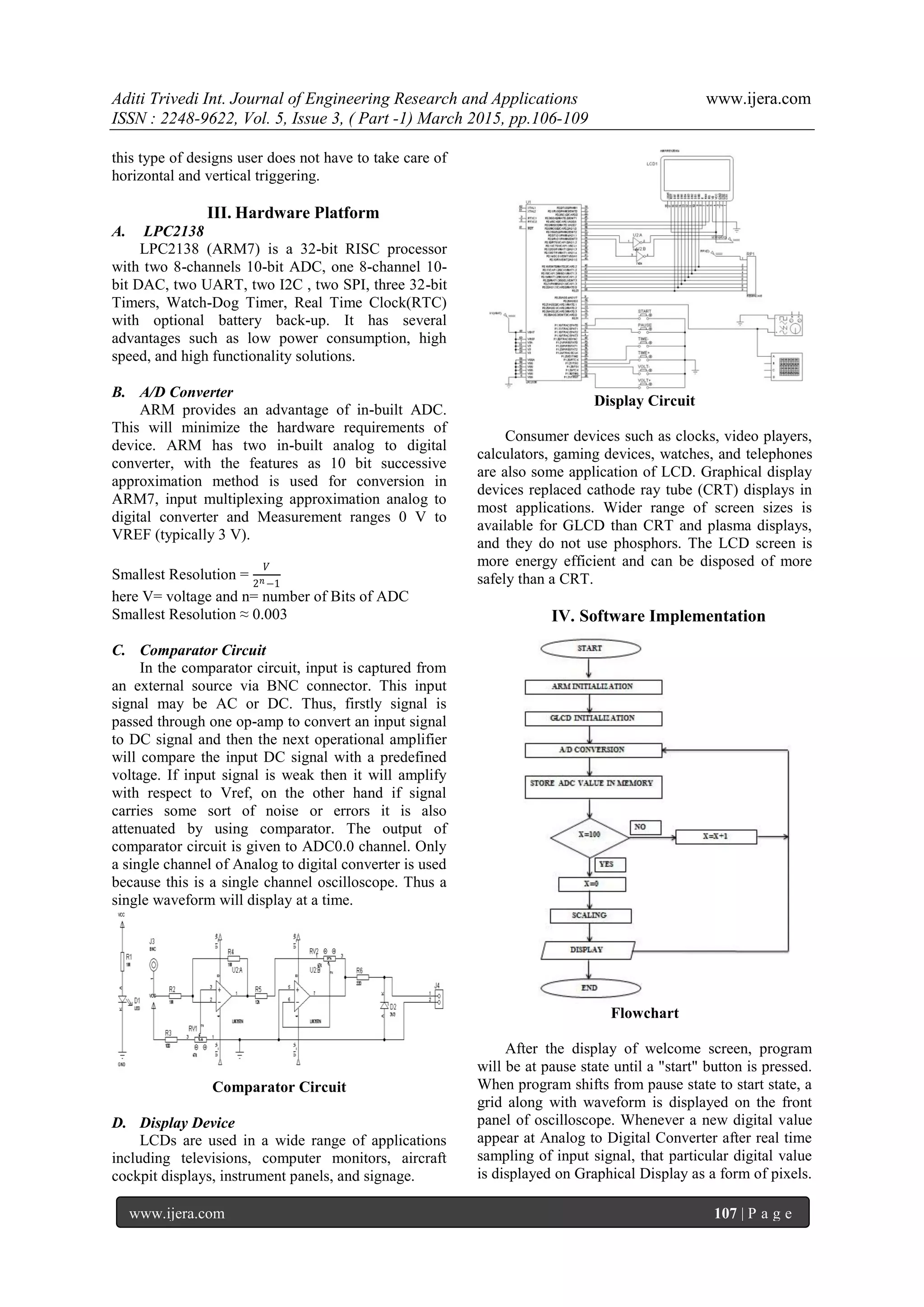 ARM Based Handy and Portable Oscilloscope Using Graphical Display | PDF