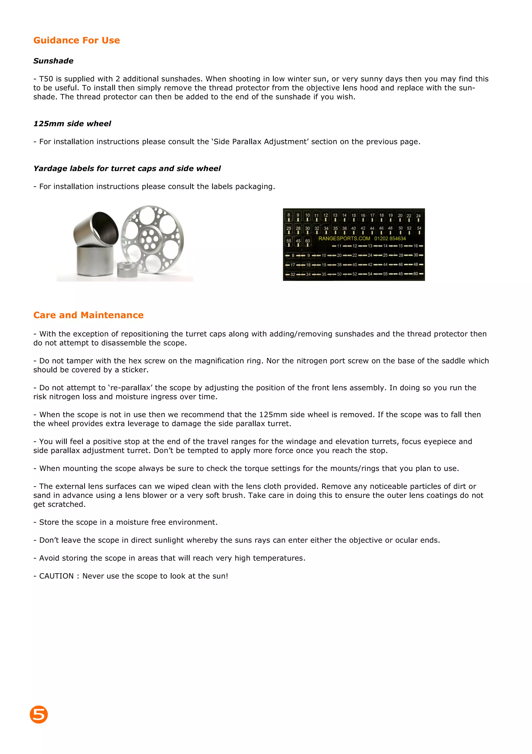 Instruction manual | Falcon T50 | Optics Trade | PDF