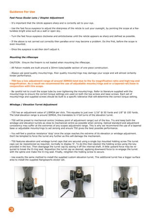 Instruction manual | Falcon T50 | Optics Trade | PDF