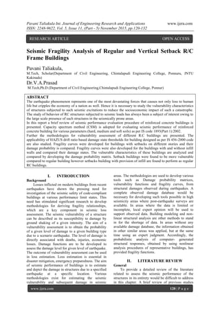 Seismic Fragility Analysis of Regular and Vertical Setback R/C Frame Buildings | PDF | Civil ...